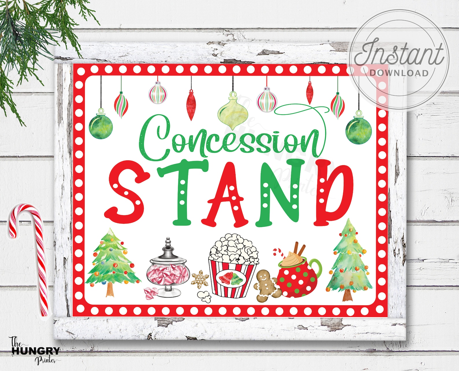 Christmas Movie Night Movie Concession Sign Christmas Movie - Etsy