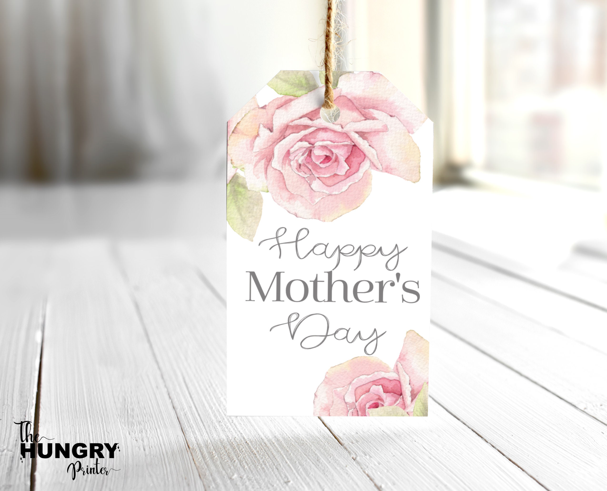 Mother's Day Gift Tags Printable Gift Tags Pink Roses - Etsy