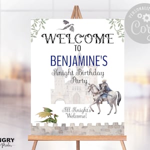 Knight Welcome Sign, Knight Centerpieces, Knight Birthday Party Sign ...