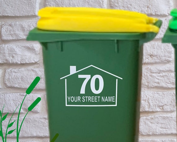 Wheelie Bin Numbers Rubbish Bin Numbers House Numbers | Etsy