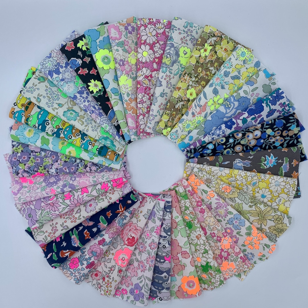 Liberty Japan “neon Liberty” Tana Lawn 4"x 30 Fabric Squares Charm Pack ...