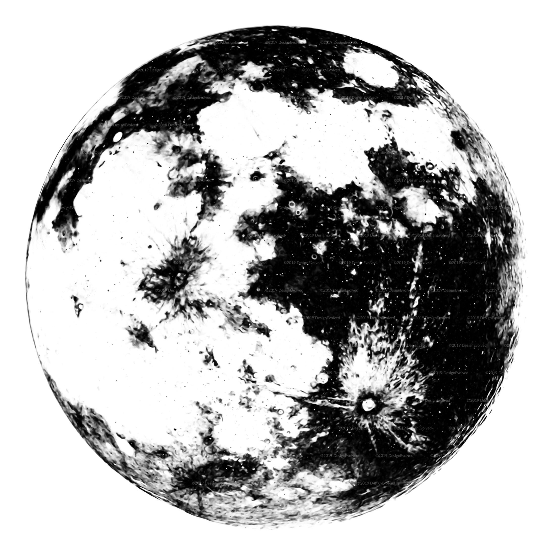 Printable Moon Art Full Moon Poster Printable Download Wall | Etsy