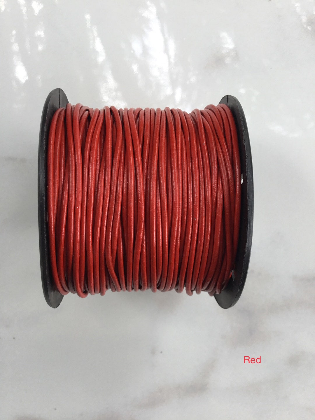 Red Leather Cord 10 Yards 1.5 Mm, Craft Leather, Leather Supply, Round ...