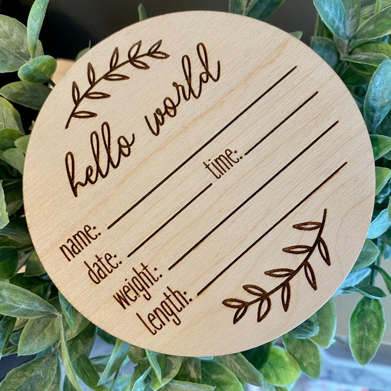 Hello World Sign Baby Announcement Sign Newborn Photo Sign | Etsy