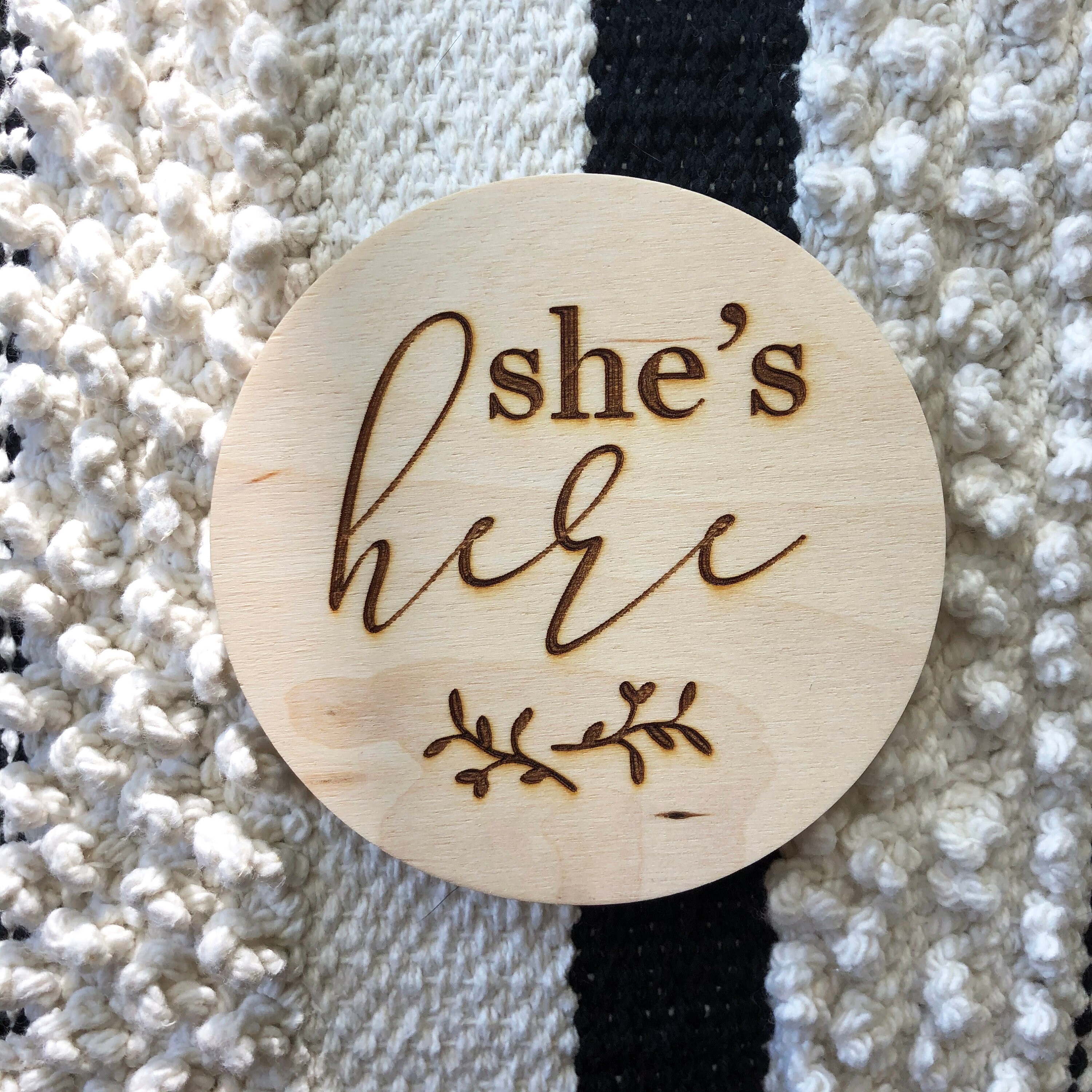 She's Here Sign Baby Announcement Sign Newborn Photo | Etsy