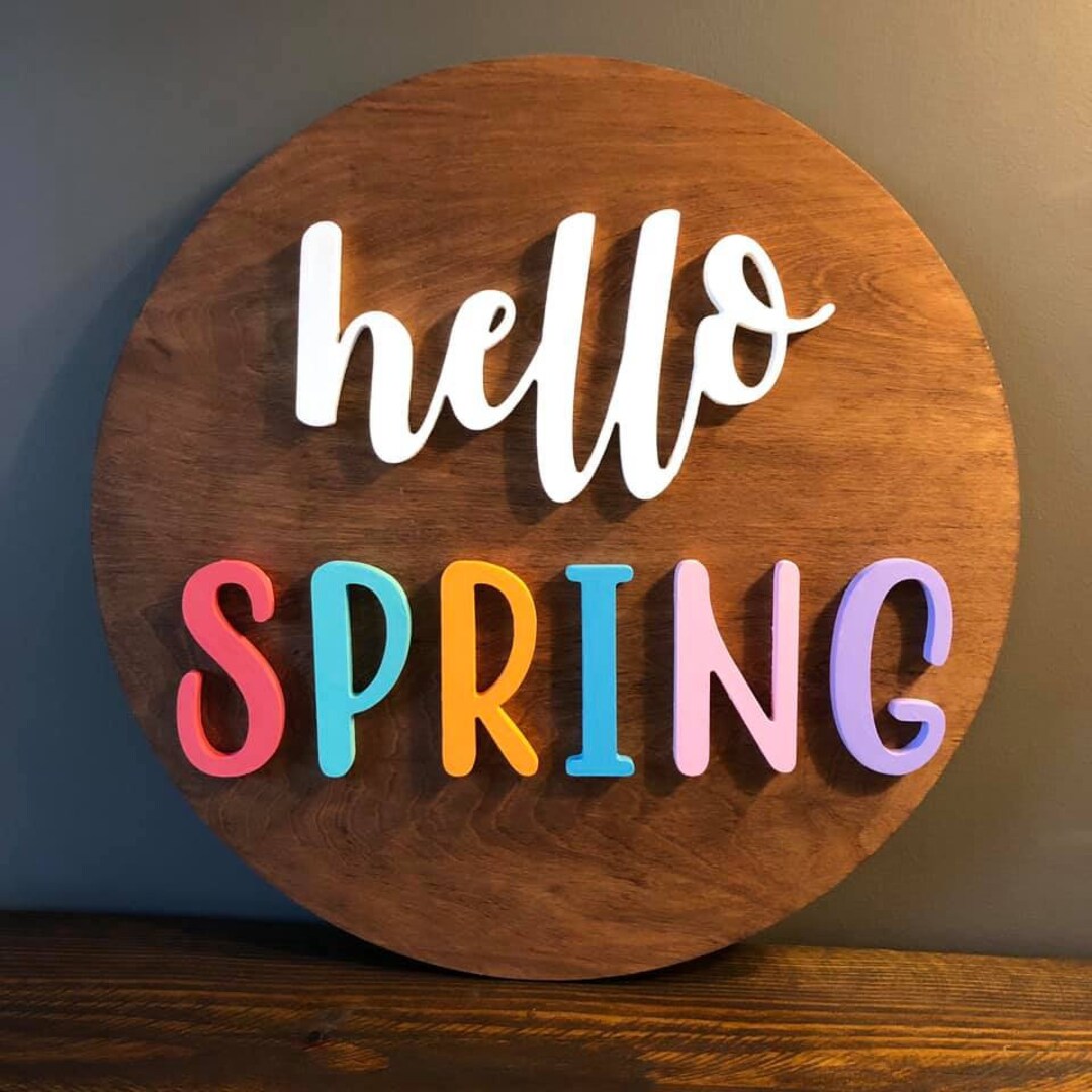 Wood Wall Art, Hello Spring, 20" Wood Sign - Etsy