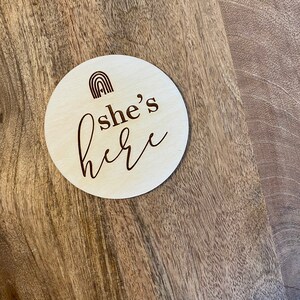 She's Here Sign, Baby Announcement Sign, Newborn Photo Sign, Birth Sign ...