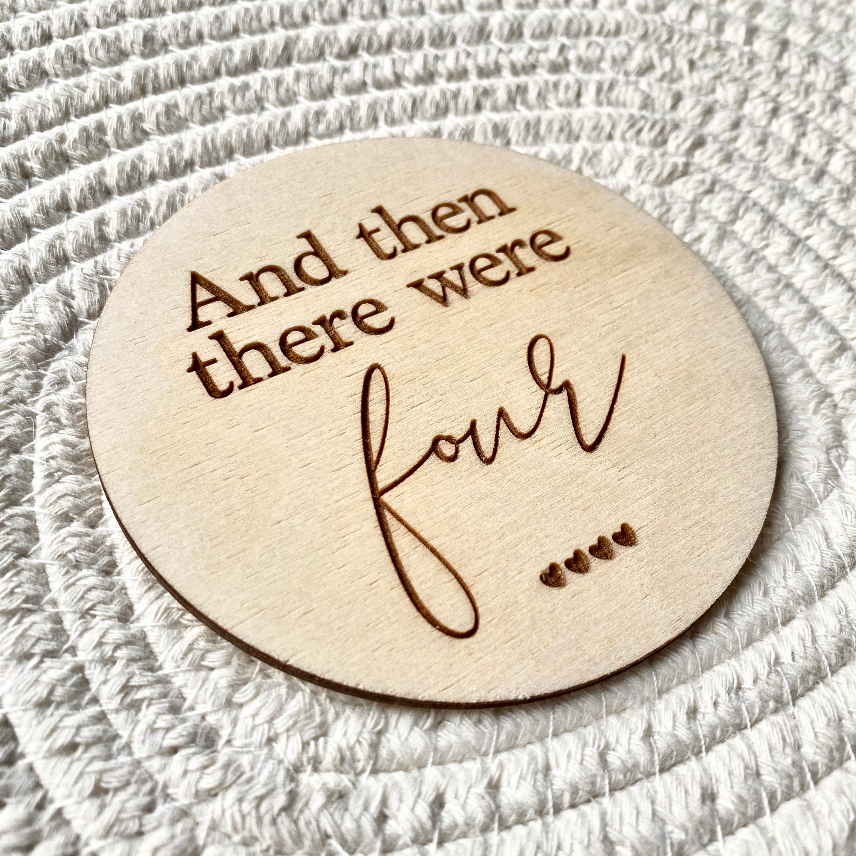 And Then There Were Four Sign, Baby Announcement Sign, Newborn Photo ...