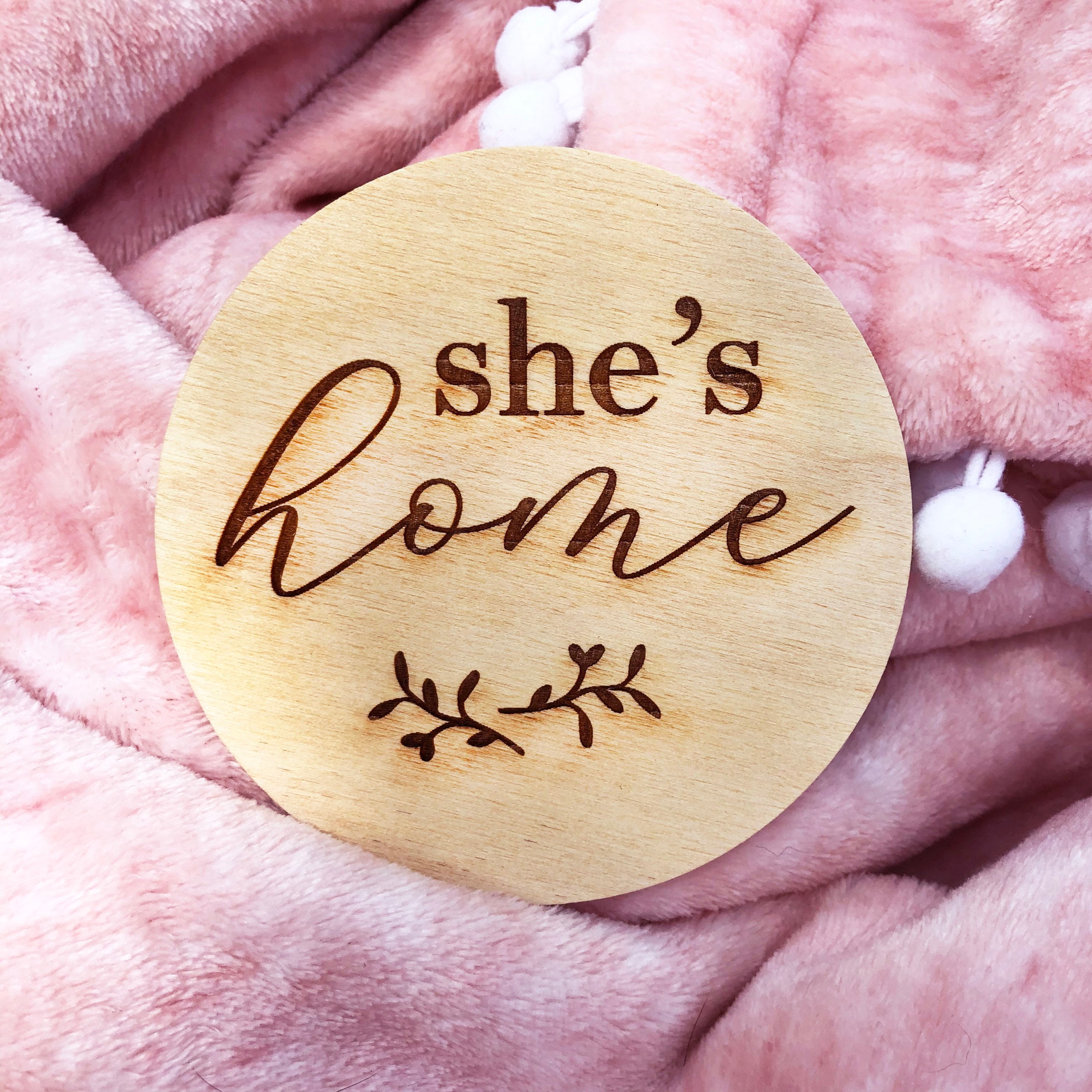 Baby Announcement Sign She's Home Sign Newborn Photo | Etsy UK