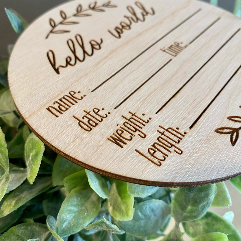 Hello World Sign, Baby Announcement Sign, Newborn Photo Sign, Birth ...