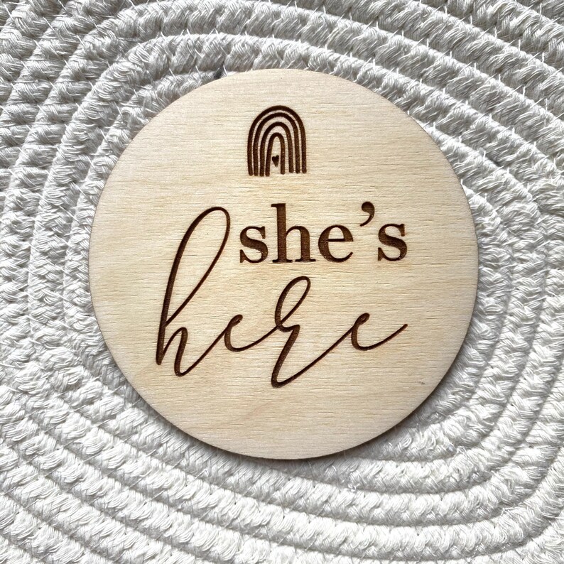 She's Here Sign Baby Announcement Sign Newborn Photo - Etsy
