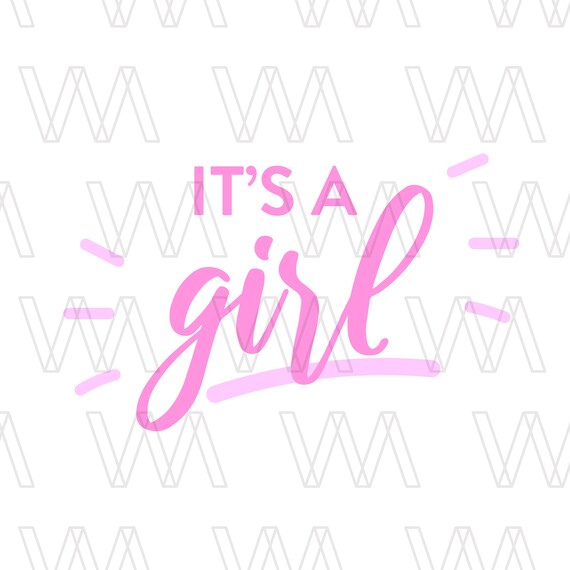 It's a Girl Pink Font Instant Download File SVG for | Etsy