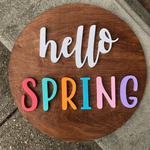Wood Wall Art, Hello Spring, 20" Wood Sign - Etsy
