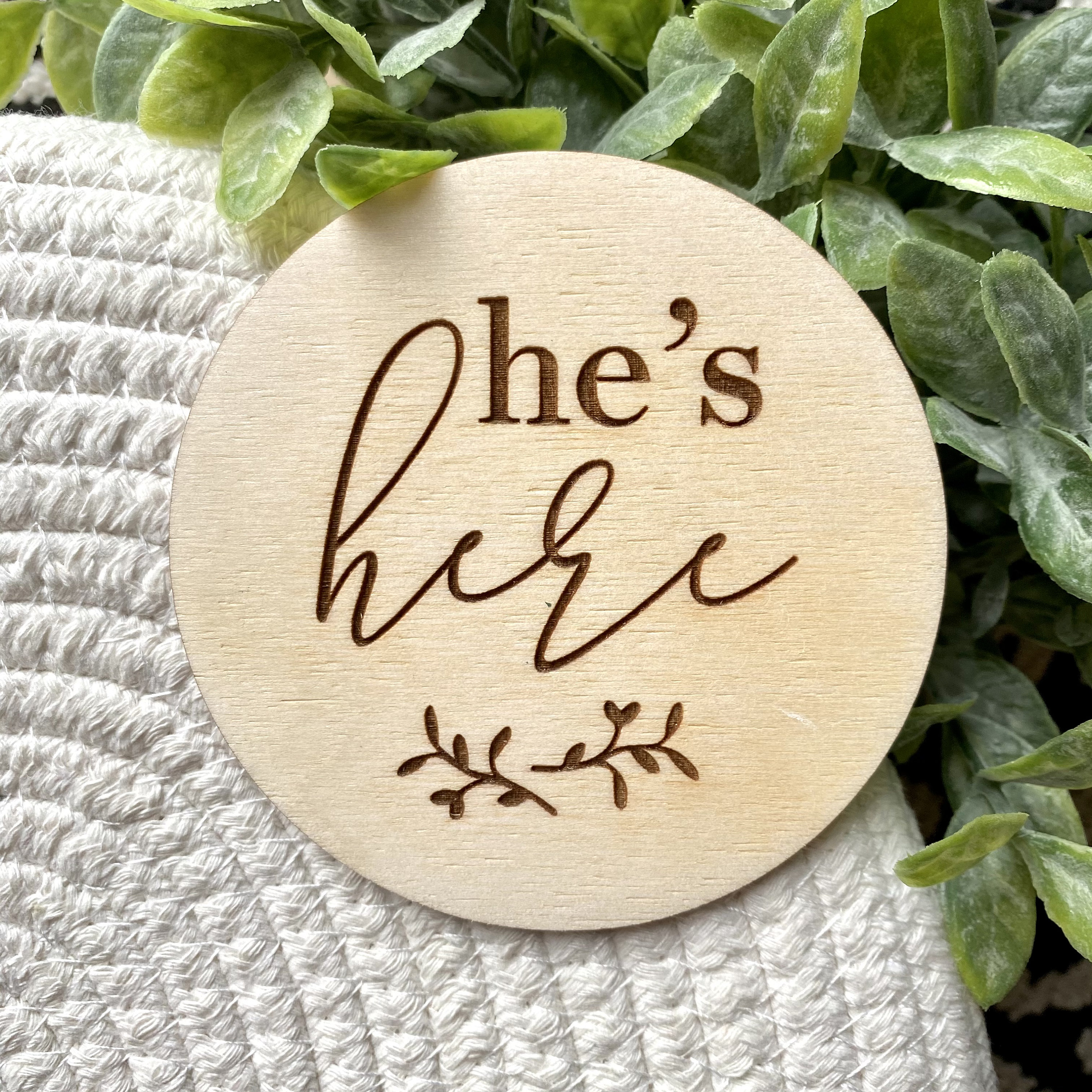 He's Here Sign, Baby Announcement Sign, Newborn Photo Sign, Birth Sign ...