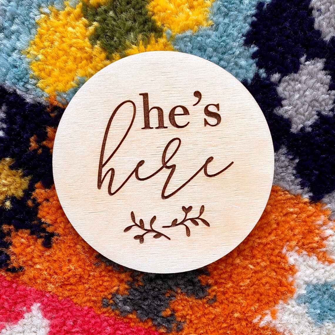 He's Here Sign Baby Announcement Sign Newborn Photo | Etsy