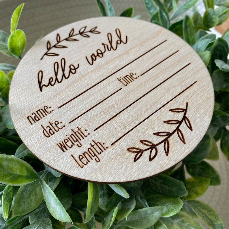 Hello World Sign Baby Announcement Sign Newborn Photo Sign | Etsy