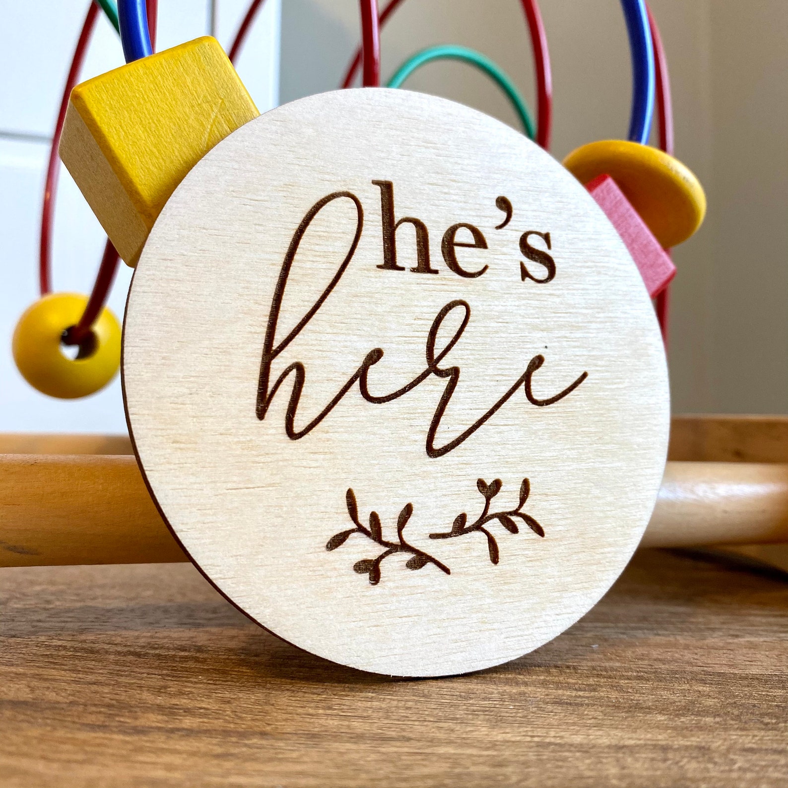 He's Here Sign Baby Announcement Sign Newborn Photo | Etsy