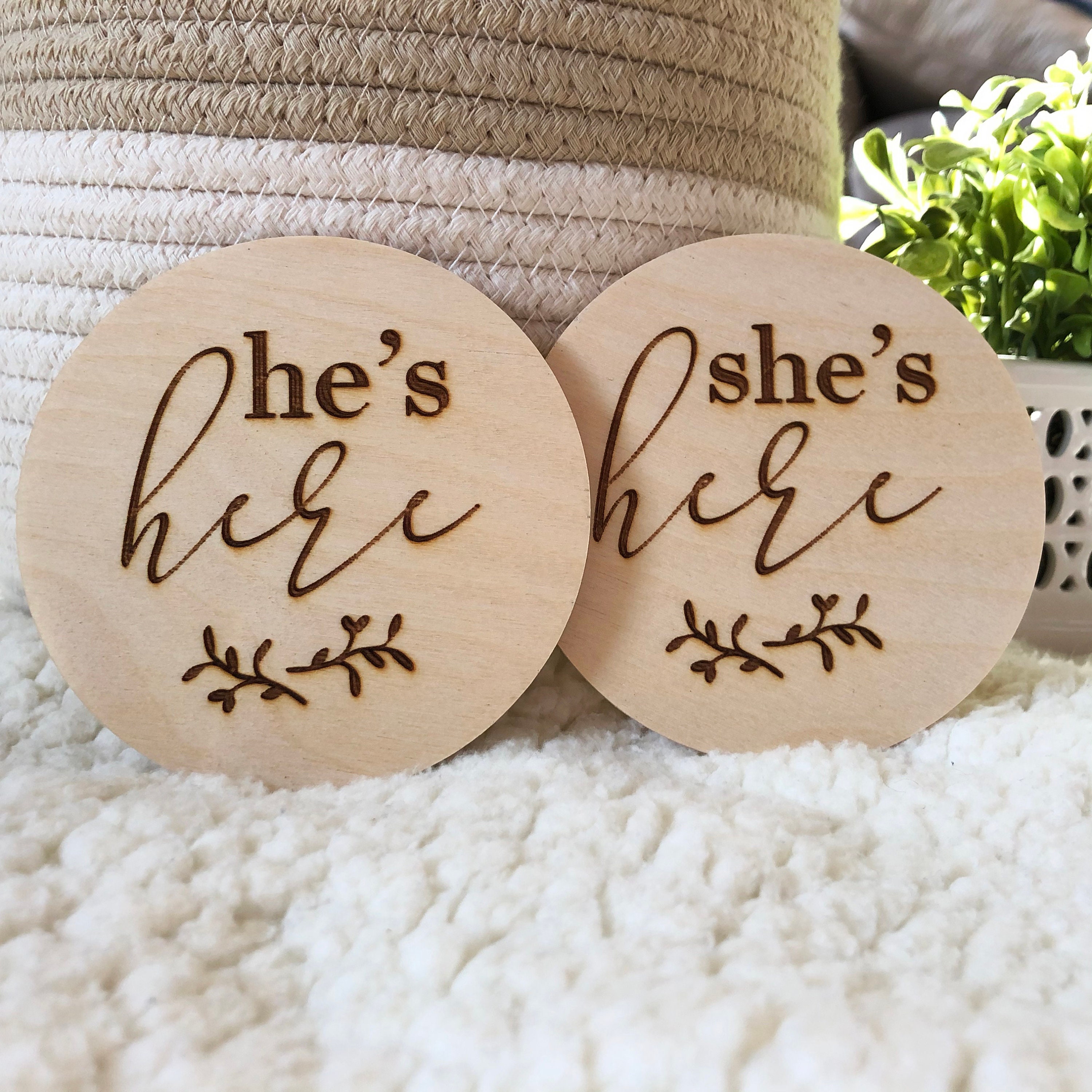 Baby Announcement Sign He's/she's Here Sign - Etsy