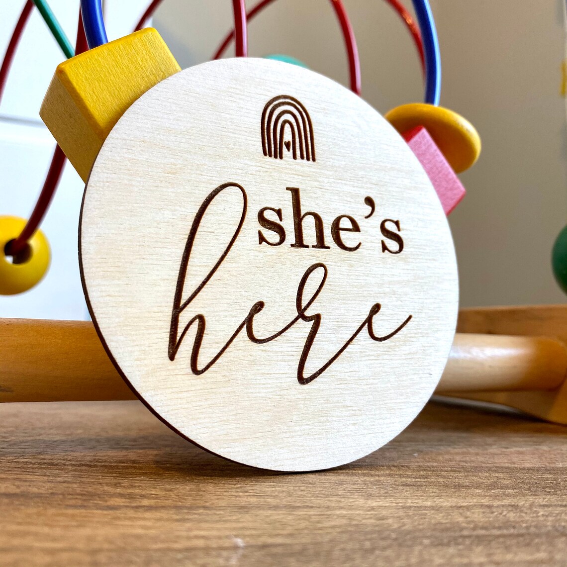 She's Here Sign Baby Announcement Sign Newborn Photo - Etsy