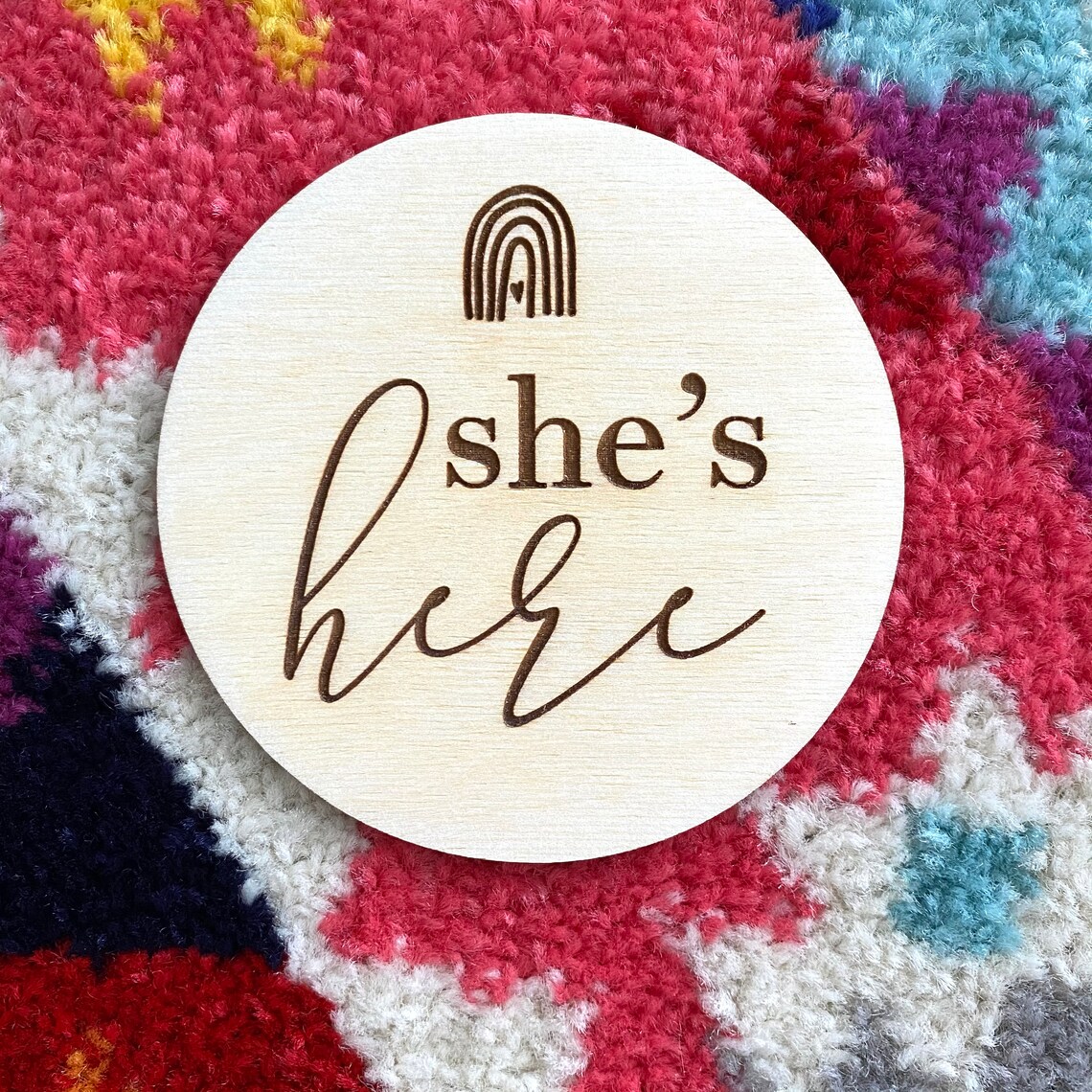 She's Here Sign Baby Announcement Sign Newborn Photo - Etsy