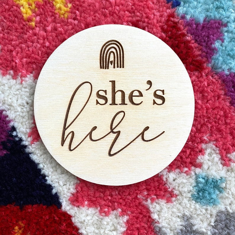 She's Here Sign Baby Announcement Sign Newborn Photo - Etsy