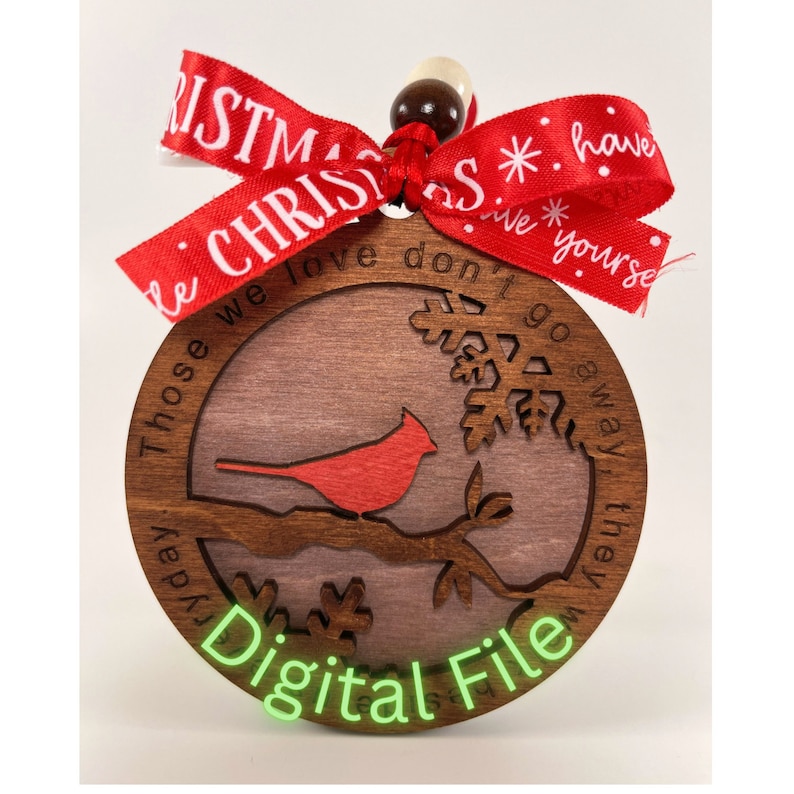 Cardinal SVG Laser Cut File DIY Lost Loved One Wood Round - Etsy Australia
