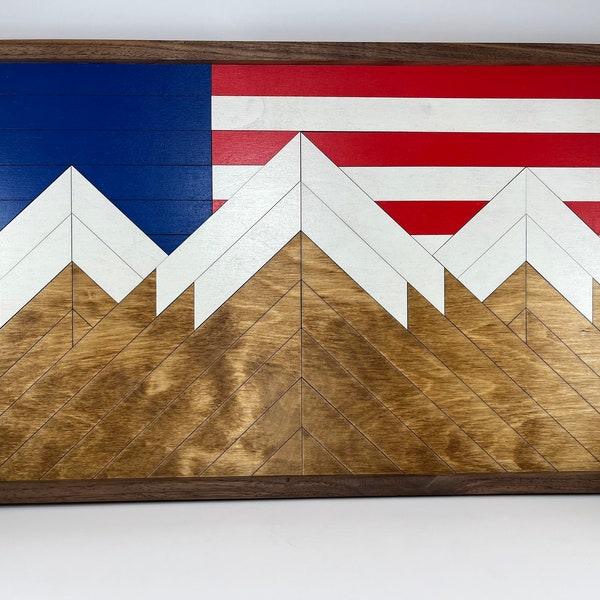Wood Slat Mountain Wall Art - Etsy