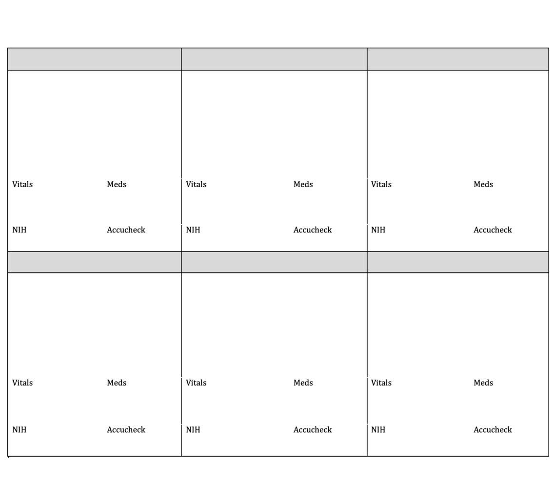 6 Patient Simple Nursing Brain Sheet - Etsy