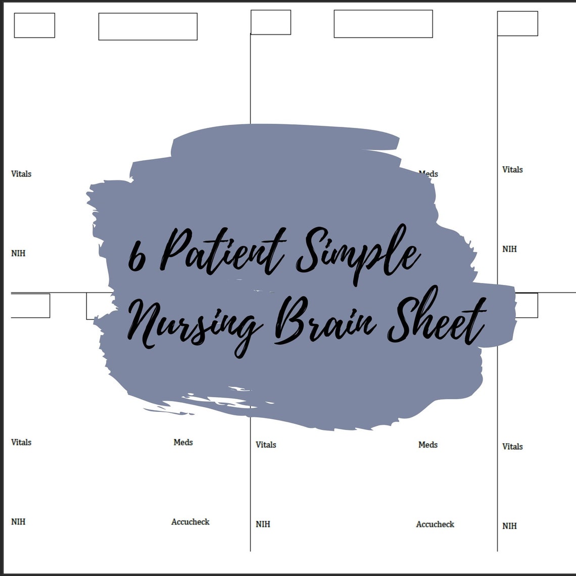 6 Patient Simple Nursing Brain Sheet - Etsy