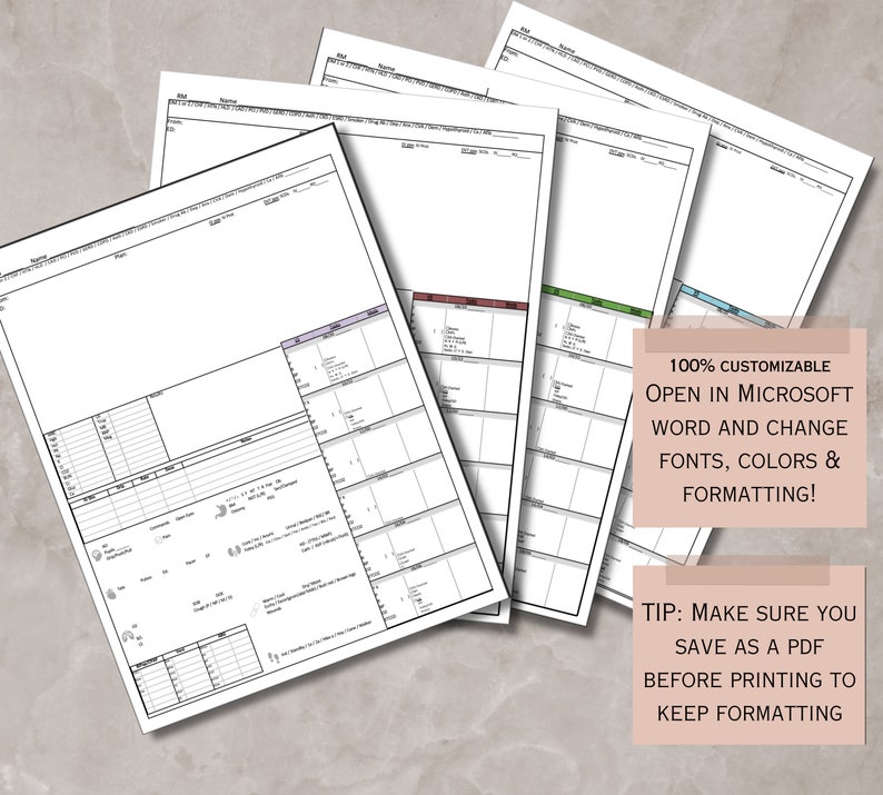 ICU Report Sheet, CCU Report Sheet, Registered Nurse, LPN Brain Sheet ...