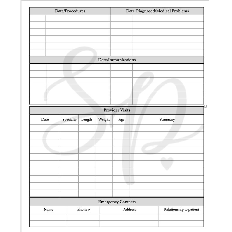 Child / Toddler / Baby / Infant Health Record Medical Tracker, Vaccine ...