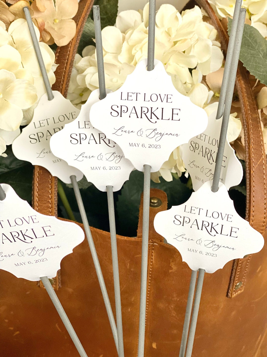 Sparkler Tags, Wedding Sparkler Tags, Let Love Sparkle, Sparkler Sign ...