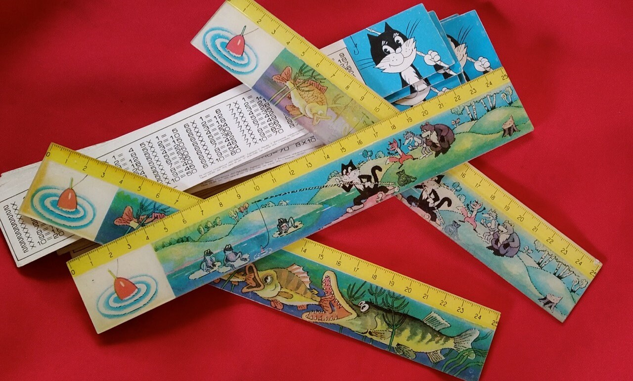 Soviet Vintage Ruler Old School Ruler Fisher Cat 3D - Etsy