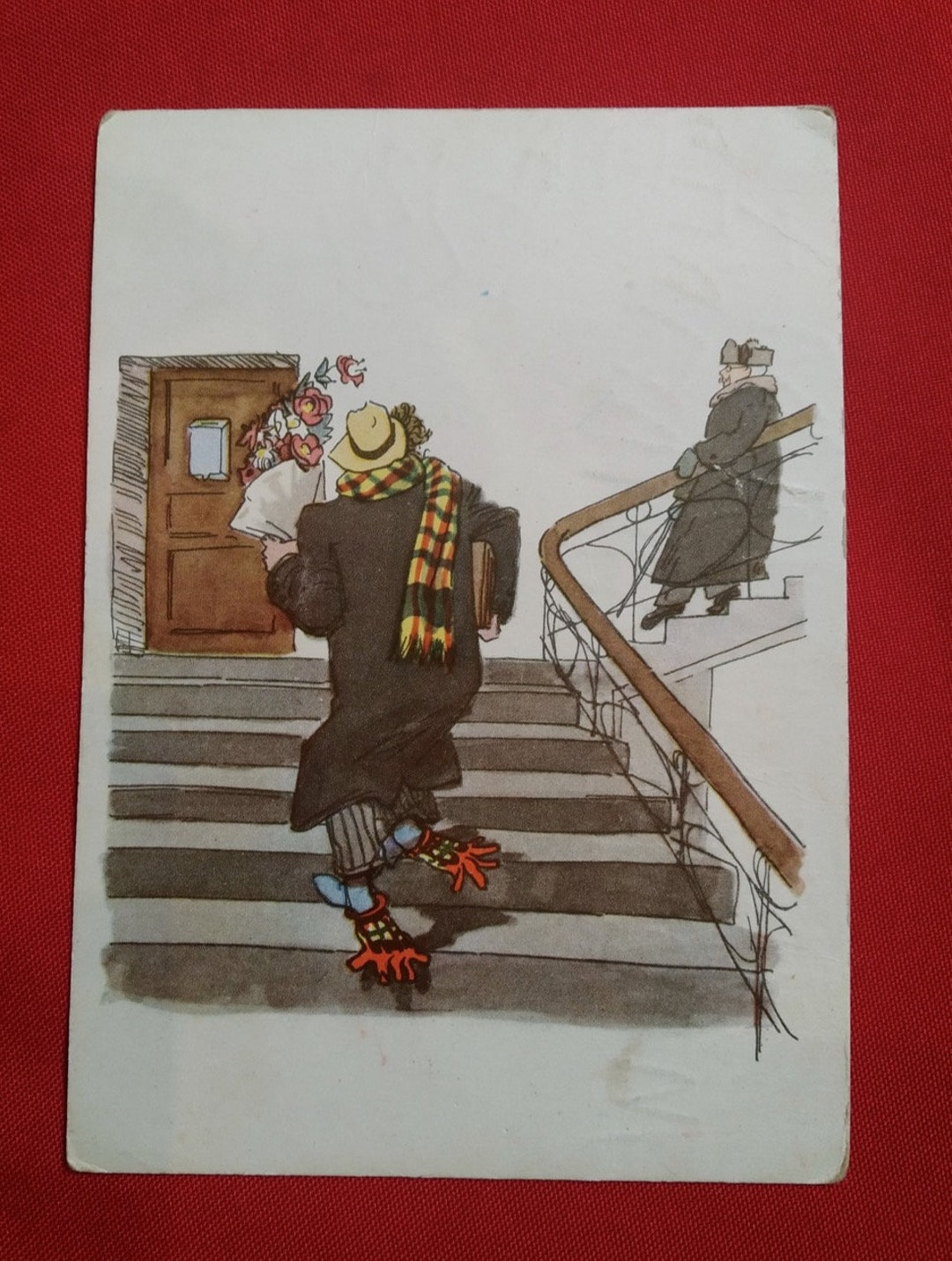 Vintage Soviet Postcard, Kanevsky, USSR Postcard, Scattered Man, Signed ...