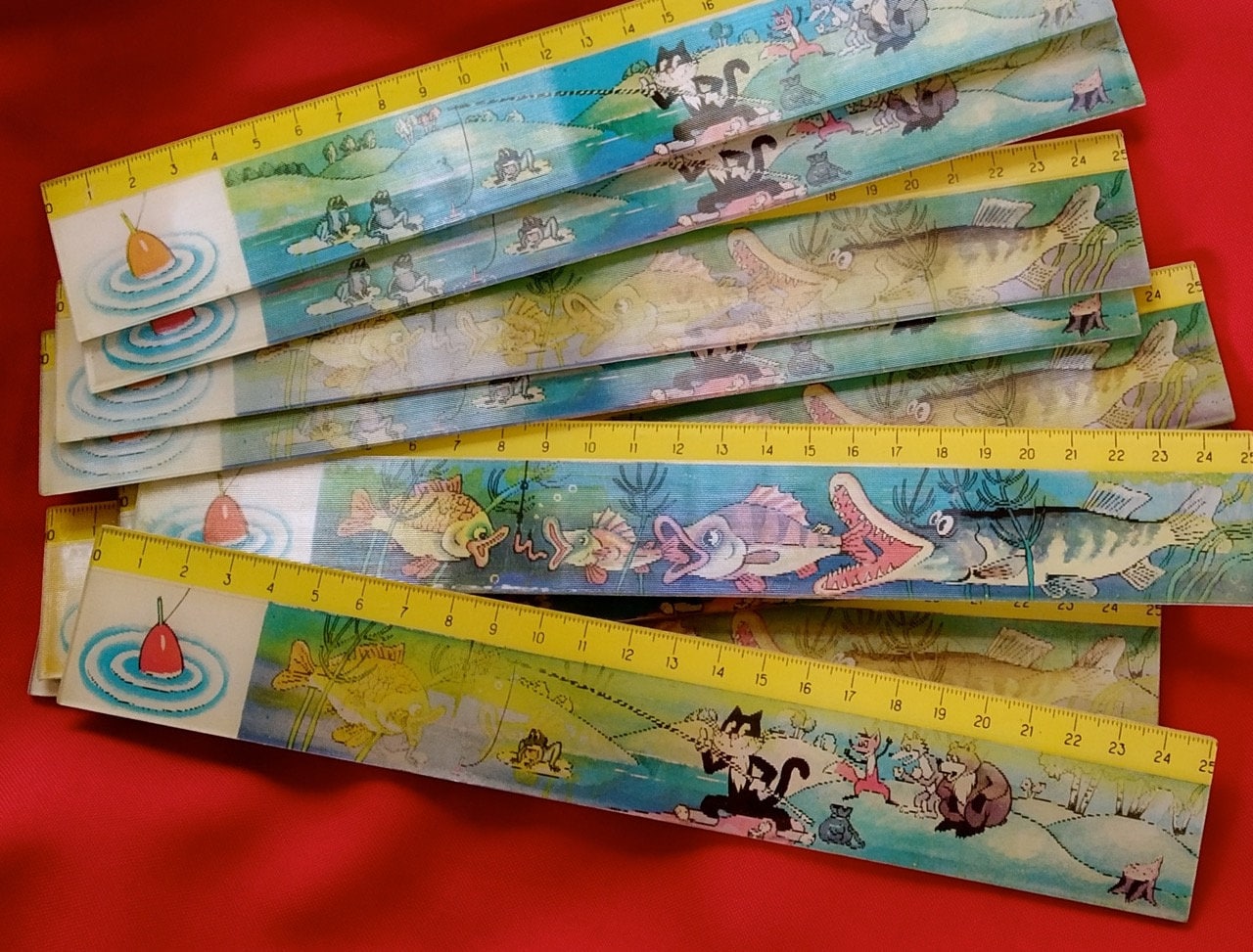 Soviet Vintage Ruler Old School Ruler Fisher Cat 3D - Etsy