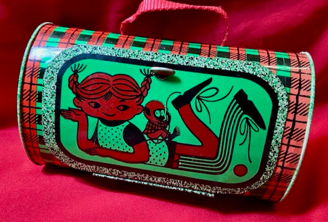 Soviet Vintage, Children's Suitcase, Tin Suitcase, USSR, Oval Tin Box ...