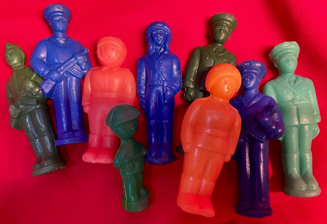 Soviet Vintage Plastic Soldiers , Set of 9, Soviet Soldiers, USSR ...