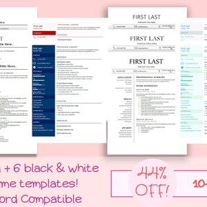 Simple Resume Template Pack Editable in MS Word Creative Resume CV ...
