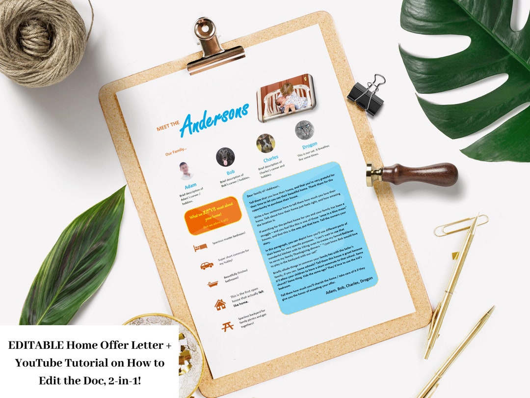Colored Home Offer Letter Template Editable in Microsoft Word + VIDEO ...