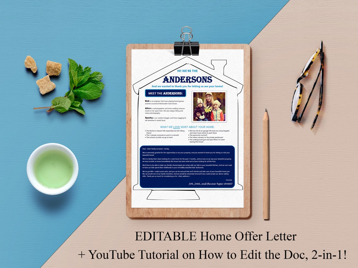 Offer Cover Letter Editable in Word | Classic Home Offer Template Great ...