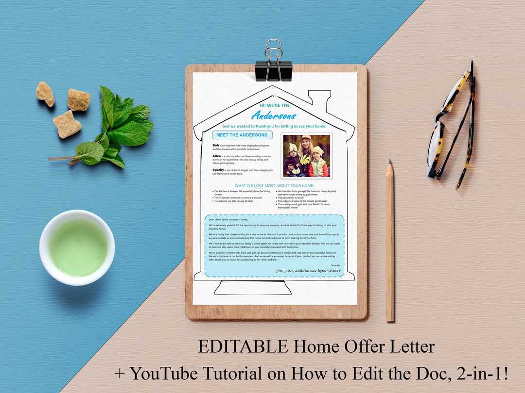 Home Offer Letter EDITABLE in Microsoft Word W/ Video Tutorial | Offer ...