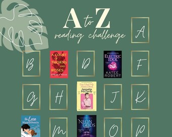 Undated A to Z Reading Challenge Template, ABC Template, Reading Log ...
