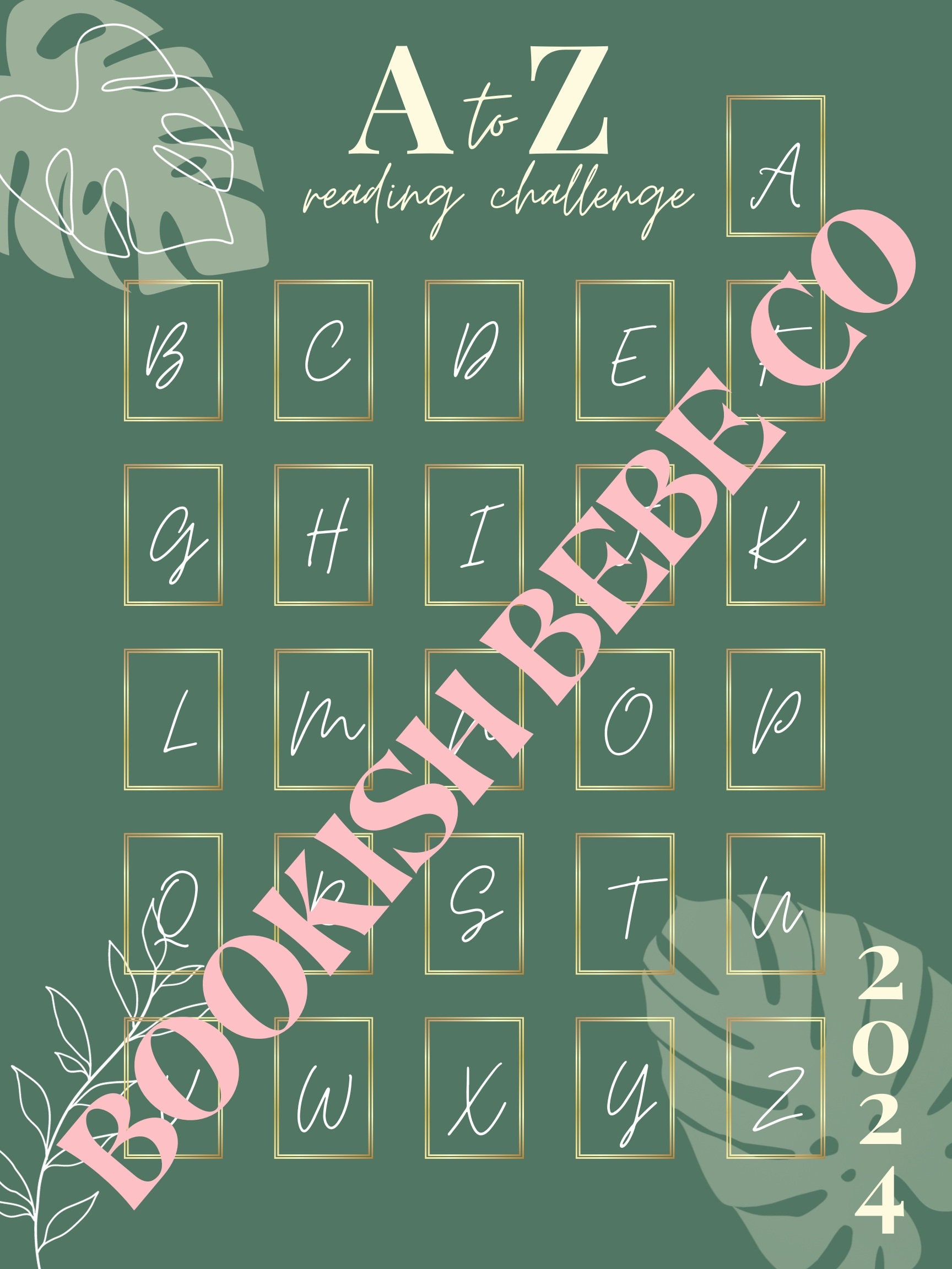 2024 Boho A to Z Reading Challenge Dated Template, ABC Template ...