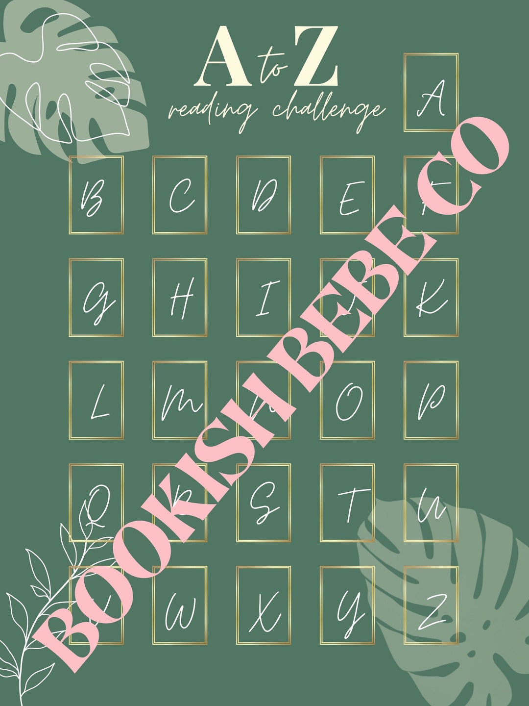 UNDATED Boho A to Z Reading Challenge Template, ABC Template, Reading ...