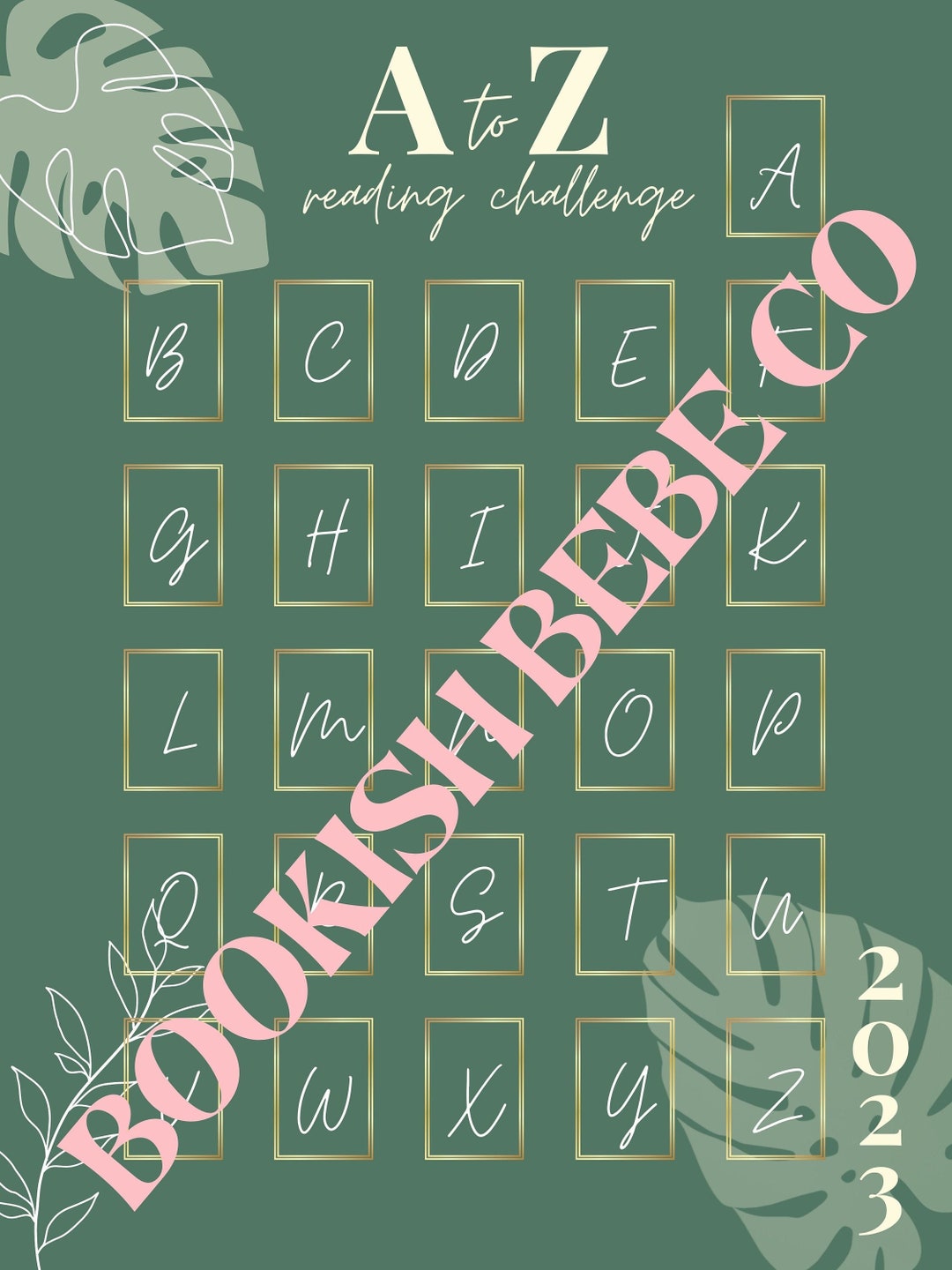 2023 Boho A to Z Reading Challenge Dated Template, ABC Template ...