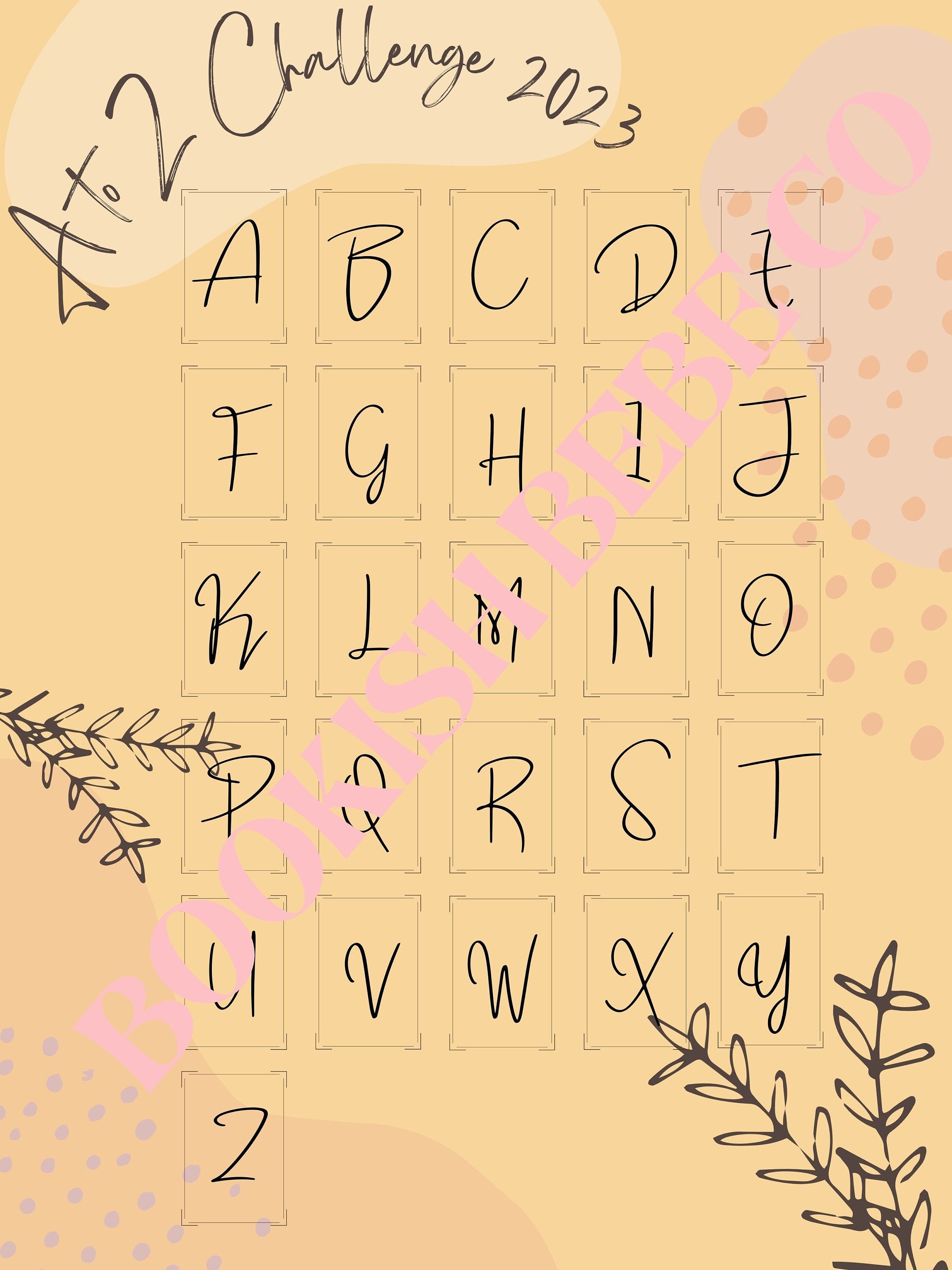 2023 Boho A to Z Reading Challenge Dated Template Dated, ABC Template ...