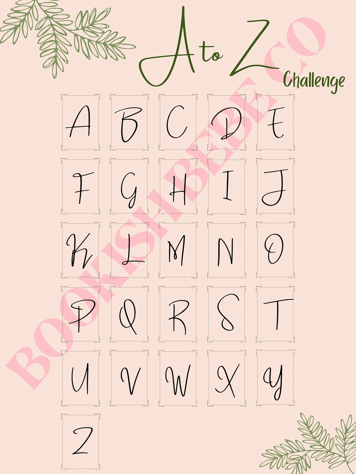 Undated A to Z Reading Challenge Template, ABC Template, Reading Log ...