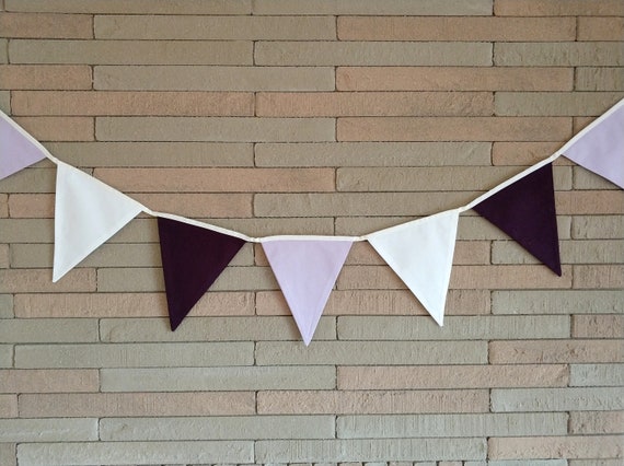 White & Purple Pennant Banner ready to Ship - Etsy