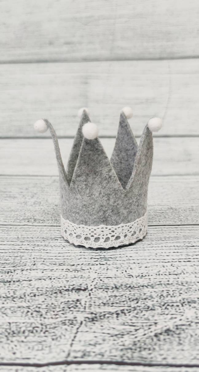 Gray Felt Little Prince Crown - Etsy