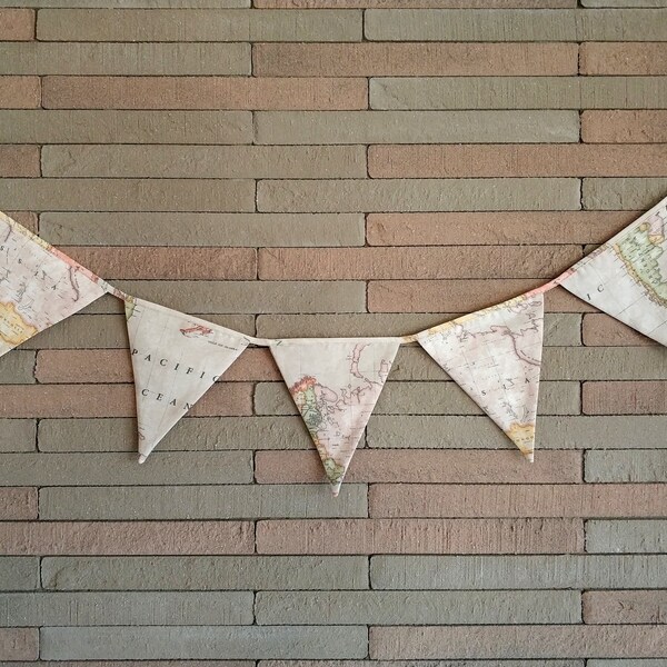 Antique World Map Fabric - Etsy